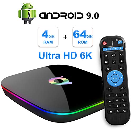 Android 9.0 TV Box, Allwinner H6 Quad Core 4GB RAM 64GB ROM Q Plus ...